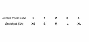 James Perse Size Guide